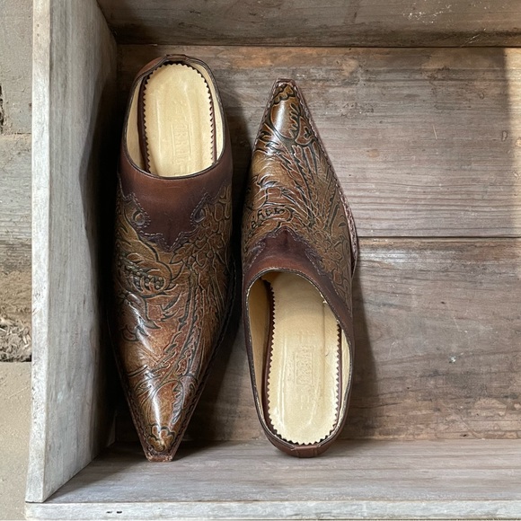 Corral | Shoes | Vintage Tooled Leather Cowboy Cowgirl Corral ...